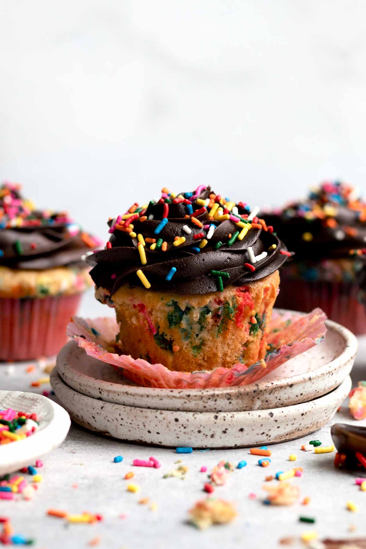 Rainbow Sprinkle Cupcakes